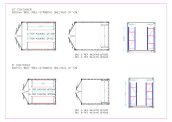 Container Racking - 3-Tier Single Bay - Portable Space