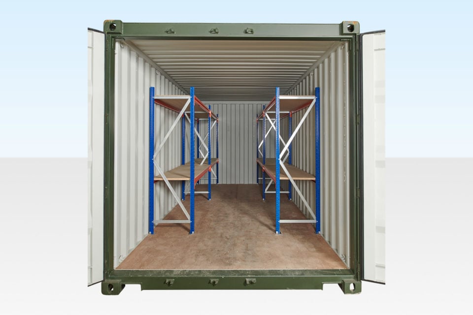 Adjustable Container Racking 2-Tier, 2 Bays - Portable Space