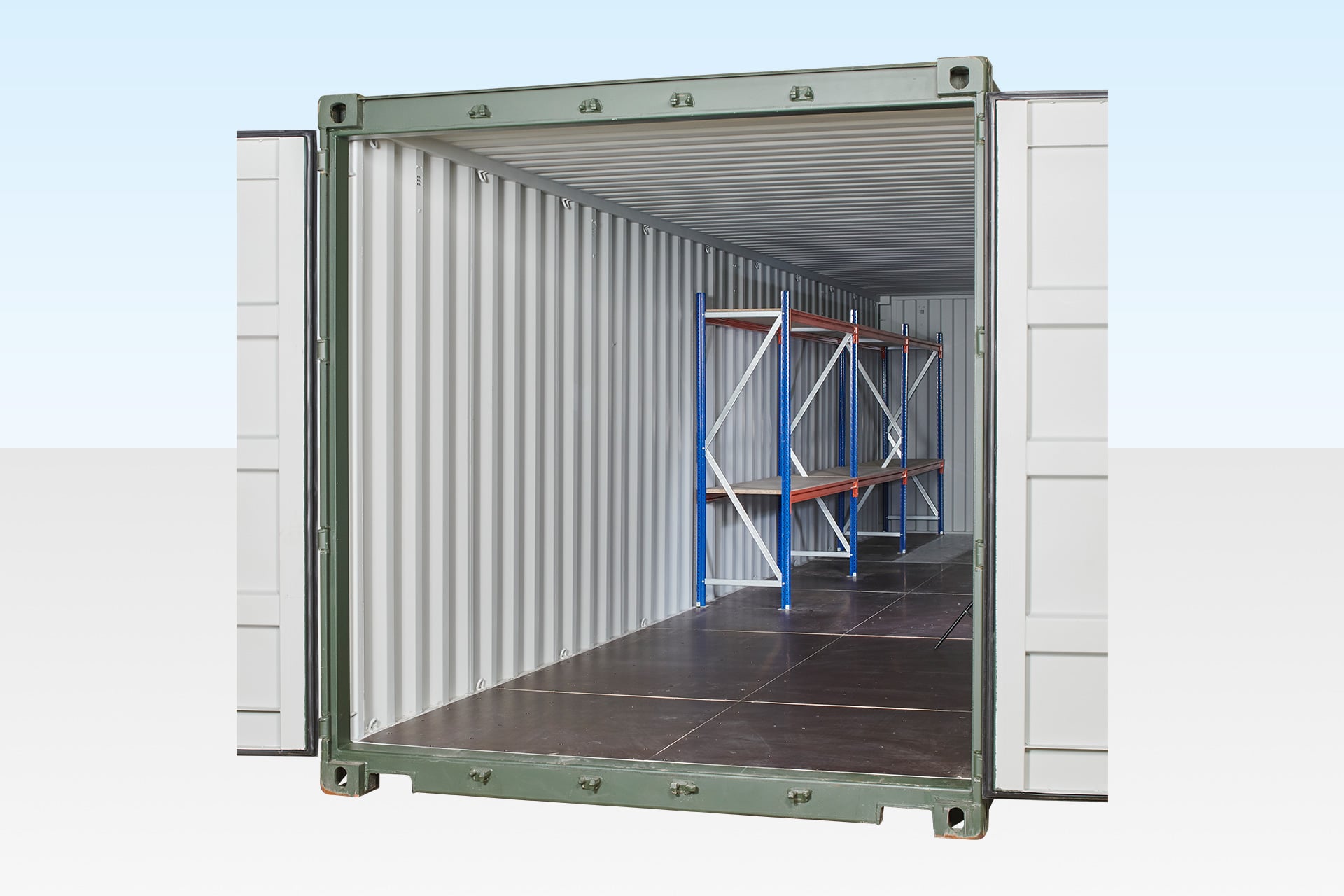 Adjustable Container Racking 2-Tier, 2 Bays - Portable Space
