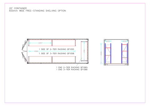Heavy Duty Container Racking Kit - Three Tier - Rear of Container
