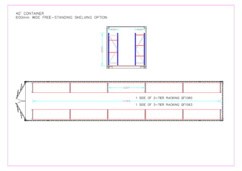 Heavy Duty Container Racking Kit - Three Tier - Rear of Container