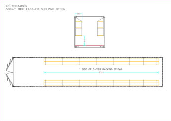 40ft Container Shelving Kit - Thee Tier - Fast Fit - Portable Space