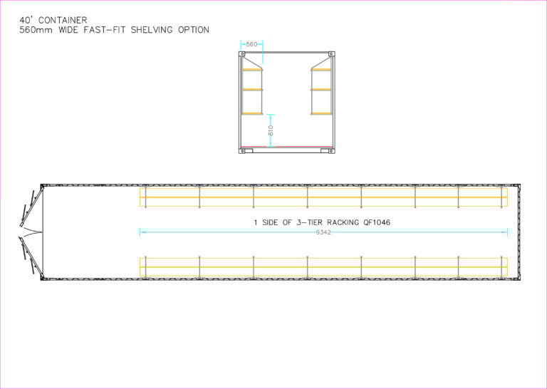 40ft Container Shelving Kit - Thee Tier - Fast Fit - Portable Space