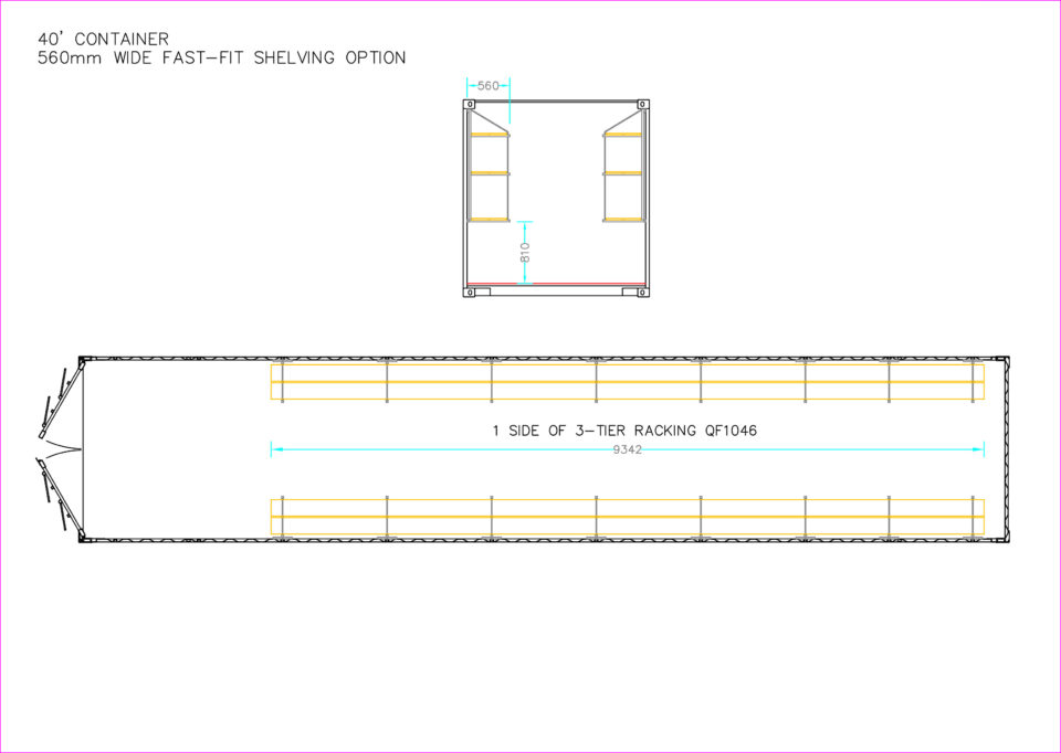 40ft Container Shelving Kit - Thee Tier - Fast Fit - Portable Space