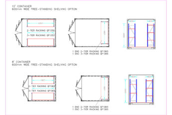 Shipping Container Racking - 2 Tier Single Bay - Portable Space