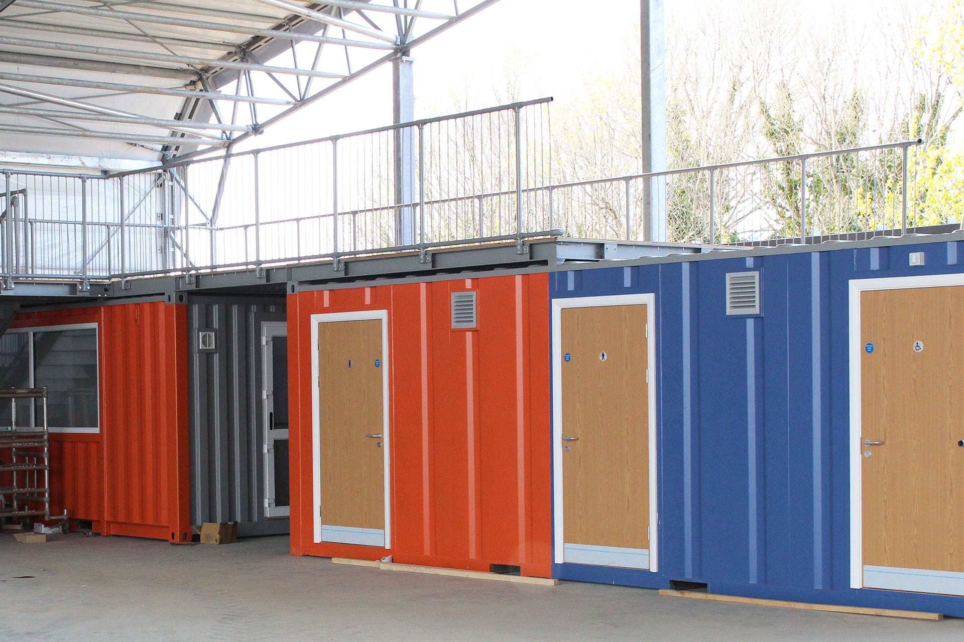 Trampoline & Play Park use Converted Shipping Containers & Cabins