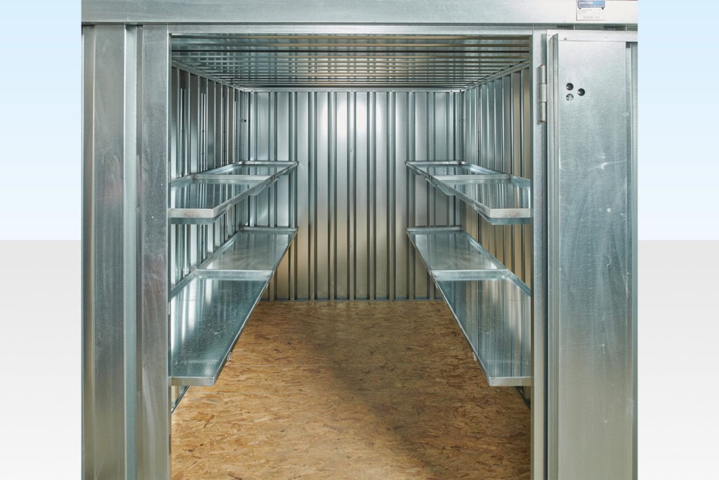 Shelving for 3m Flat Pack Store - Both Sides - Portable Space