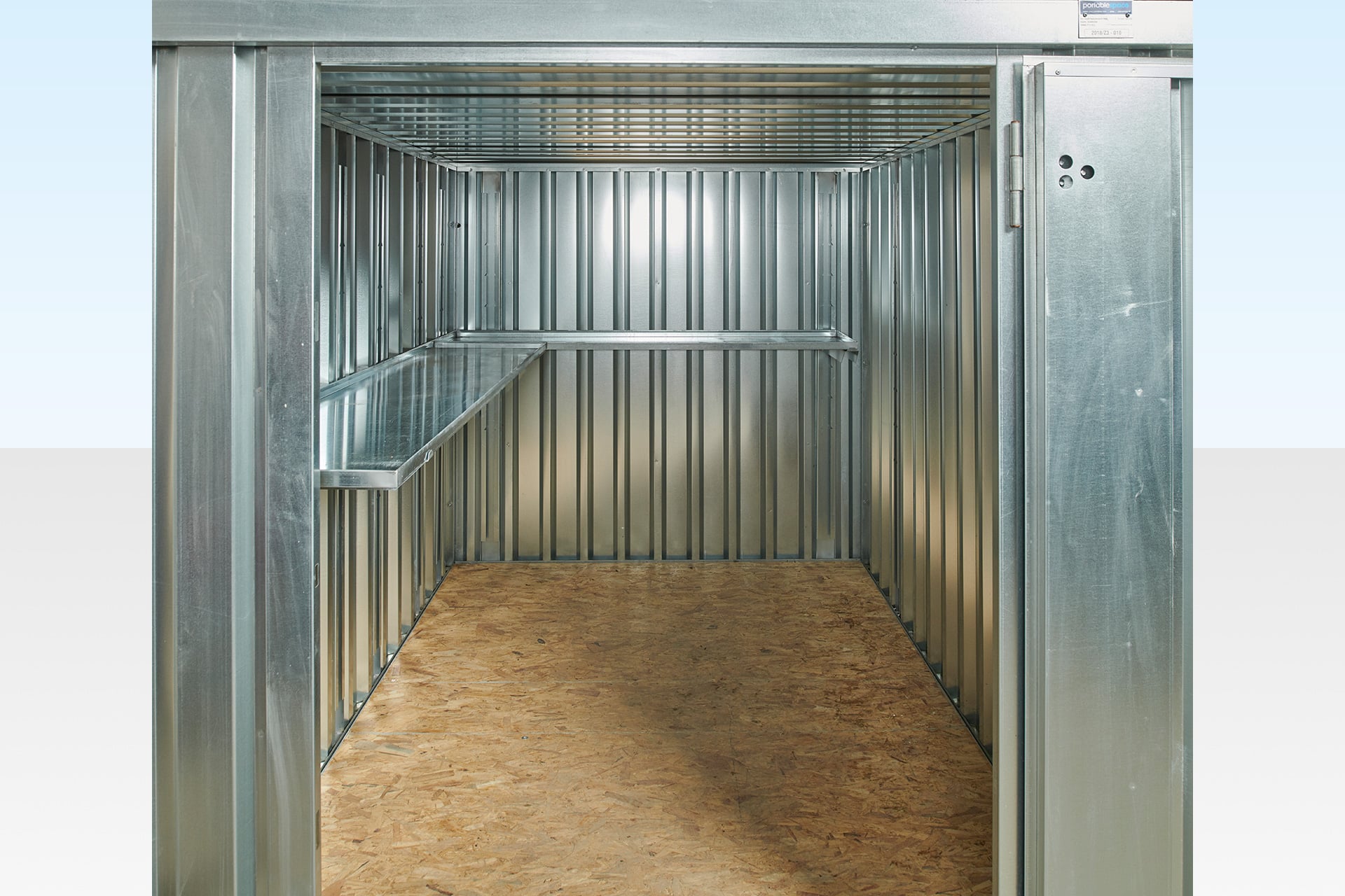 Single Tier Shelving 3m Flat Pack Store (One Side & Rear) | Portable Space