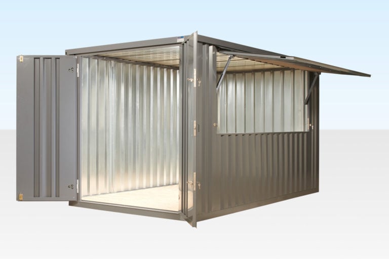 4m XL Flat Pack Kiosk - Container with Serving Hatch | Portable Space UK
