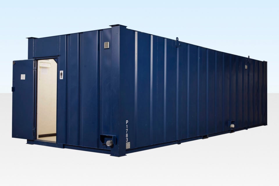 Hire Site Toilet Cabin: 6+1 Anti-Vandal Toilet - Portable Space