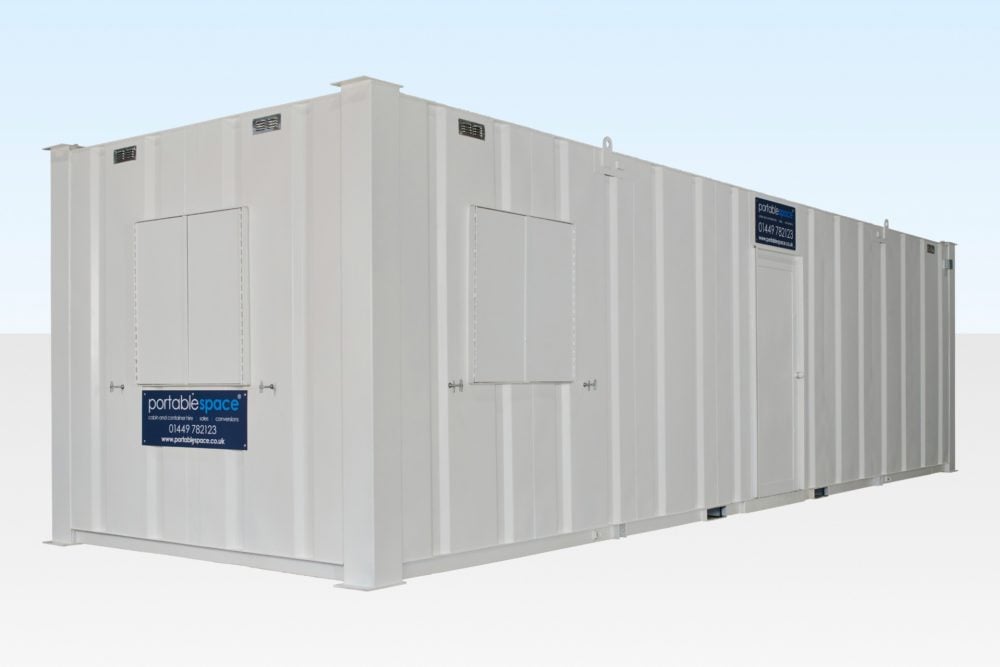 32ft x 10ft Steel anti vandal office cabin for hire - Portable Space