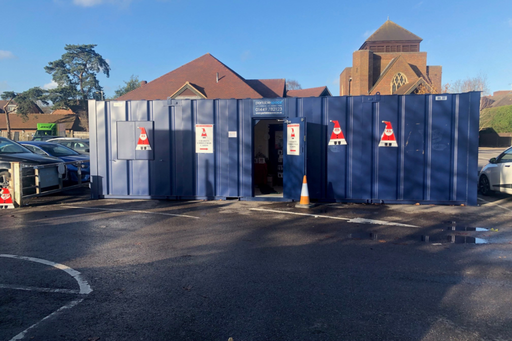 Charity card retailer uses portable steel cabin for pop-up shop