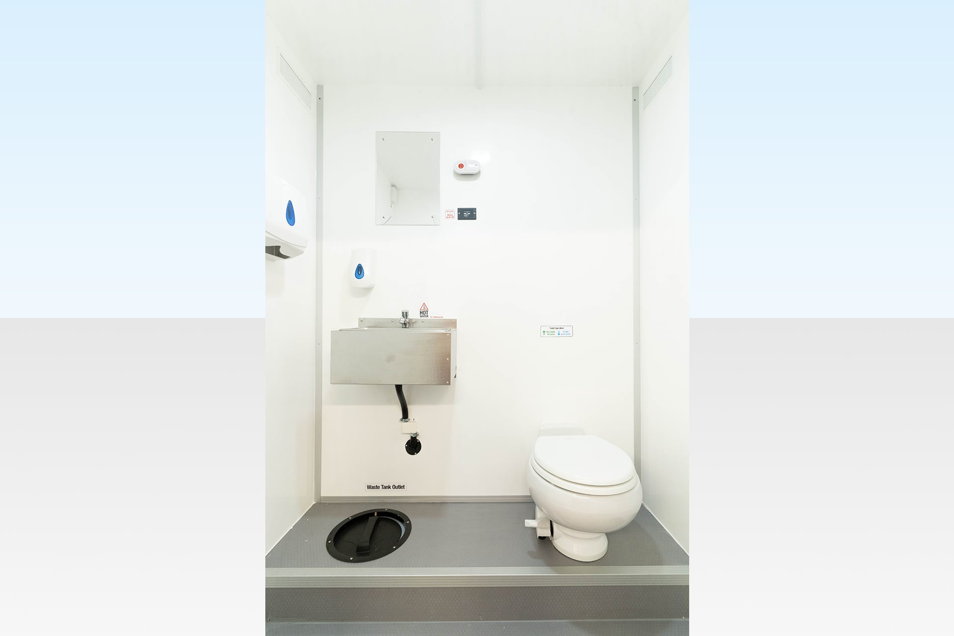 1+1 Double solar toilet cabin hire