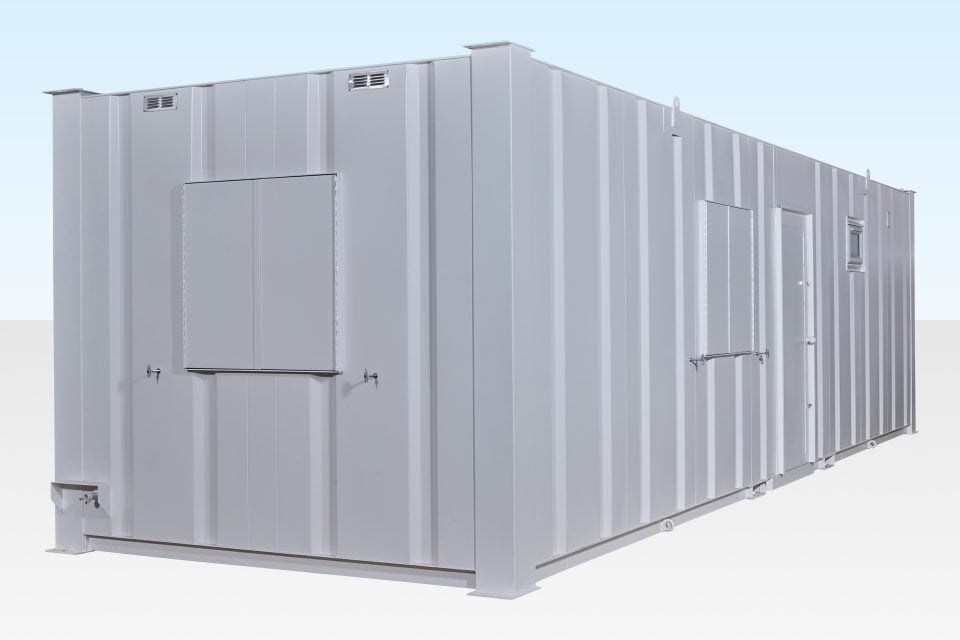 32ft Steel AV Canteen & Toilet Unit for Hire - Portable Space