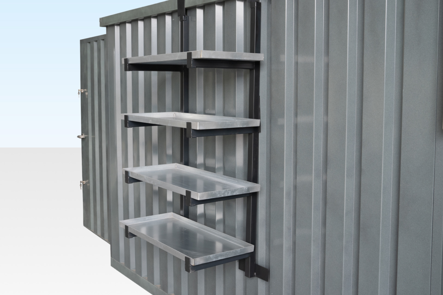 External Flat Shelving Brackets - Portable Space