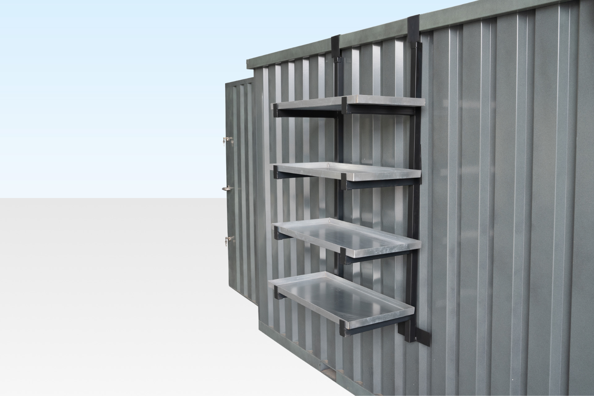 External Flat Shelving Brackets - Portable Space