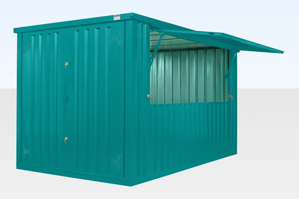 3m XL Flat Pack Kiosk - Container with Serving Hatch | Portable Space UK