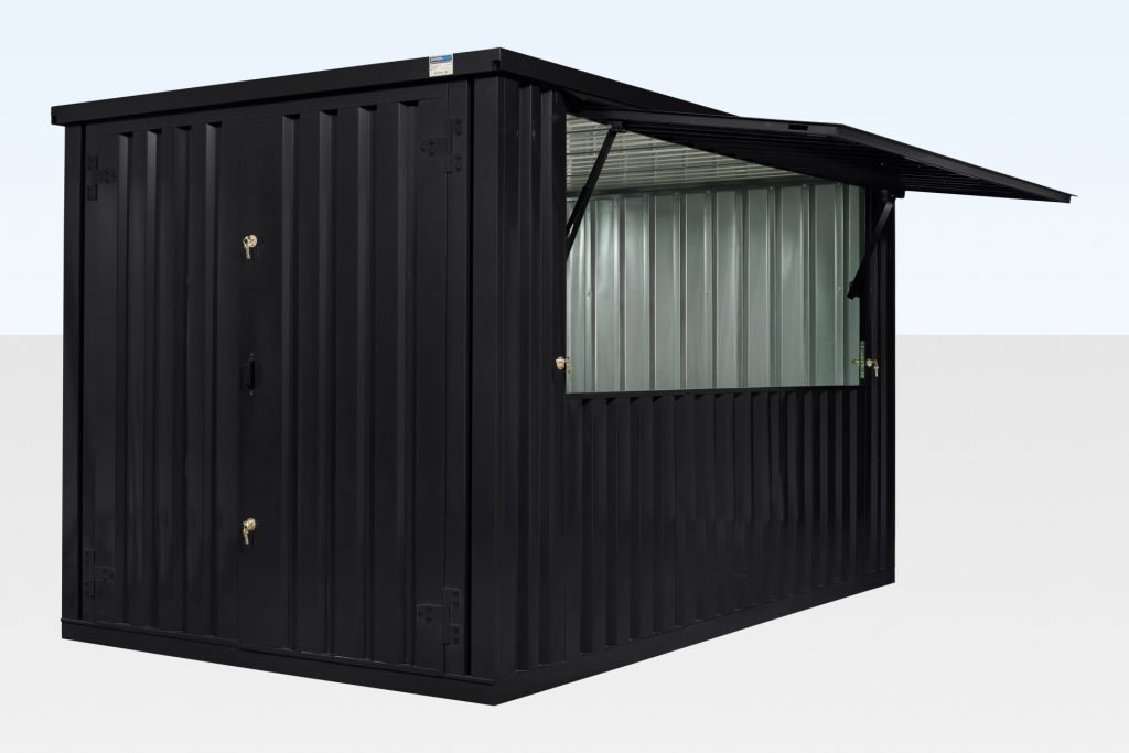 3m XL Flat Pack Kiosk - Container with Serving Hatch | Portable Space UK